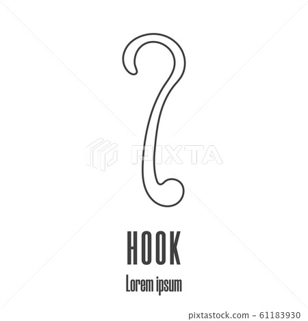 Line style icon of a hook. Clean and modern vector - Stock Illustration ...