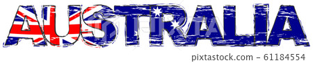 Word AUSTRALIA with Australian national flag under - Stock Illustration ...