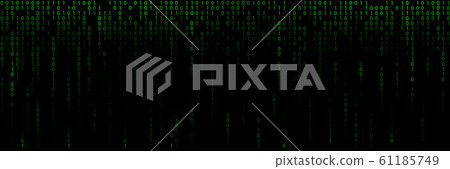 Green background with lines of a binary code.-插圖素材 [61185749] - PIXTA圖庫