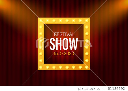 Festival show Poster with Spotlight. Concert, - Stock Illustration ...