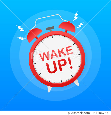 Wake up poster with alarm clock. Vector stock - Stock Illustration ...