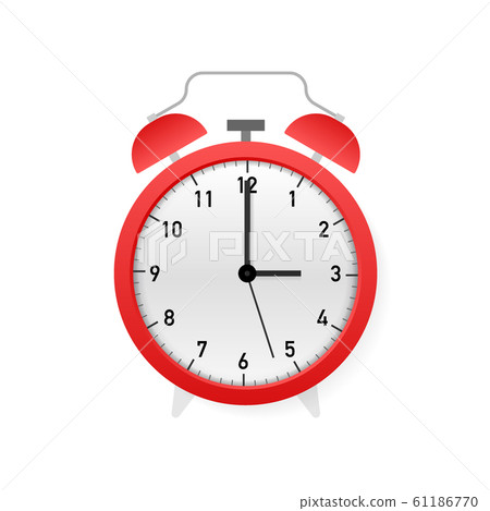 Alarm clock red wake-up time. Vector stock - Stock Illustration ...