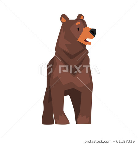 Cute Brown Grizzly Bear, Wild Animal Character,... - Stock Illustration ...
