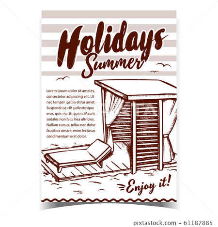 Holidays Summer Beach Advertising Poster Vector - Stock Illustration ...