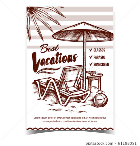 Best Vacations On Beach Advertising Poster Vector - Stock Illustration ...
