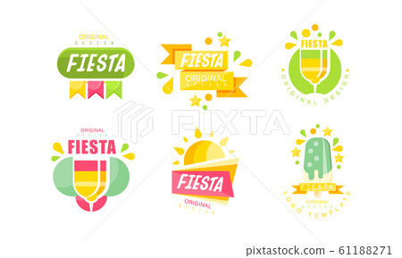 Fiesta Logo and Labels Original Design Vector Set - Stock Illustration ...