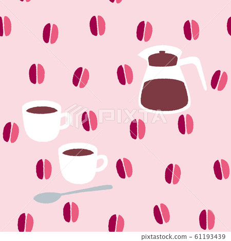 Pattern coffee beans pink pink red - Stock Illustration [61193439] - PIXTA