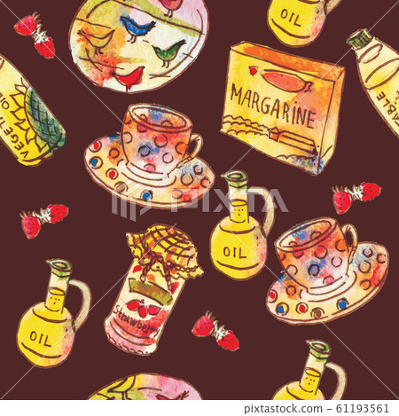 Seamless pattern of ingredients for cooking - Stock Illustration ...