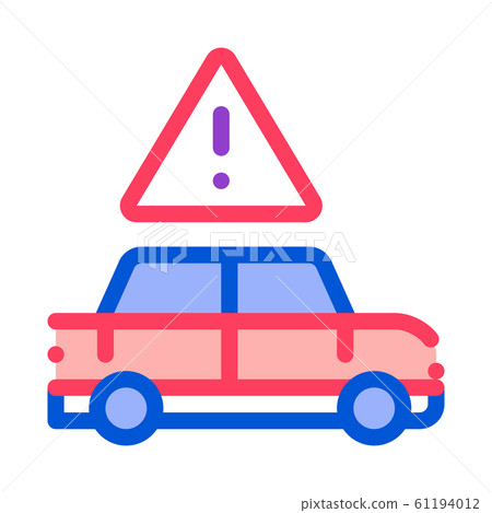 Car Danger Obstruction Icon Vector Outline... - Stock Illustration ...