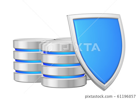 Databases group behind metal blue shield on right - Stock Illustration ...