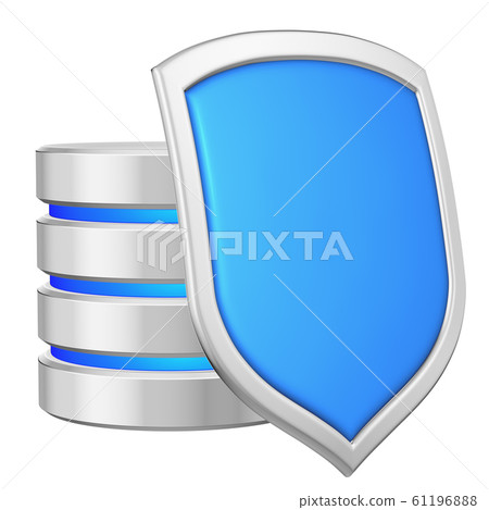 Database behind metal blue shield on right data-插圖素材 [61196888] - PIXTA圖庫