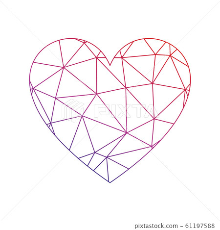 Low poly net heart. Symbol of love and St... - Stock Illustration ...