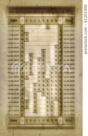 Astrological Almanach: Calendar Periods of The... - Stock Illustration ...