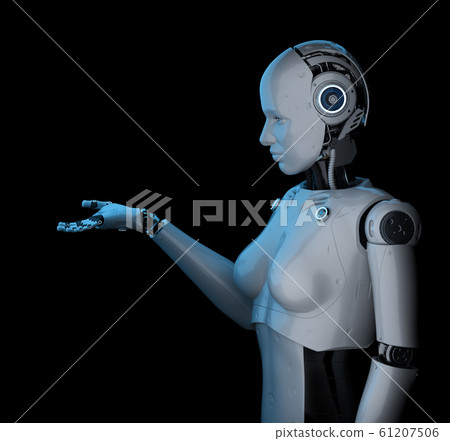 Female cyborg open hand-插圖素材 [61207506] - PIXTA圖庫