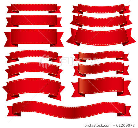 Different width ribbon set (red gradient) - Stock Illustration ...