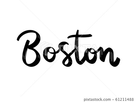 Boston hand lettering on white background - Stock Illustration ...