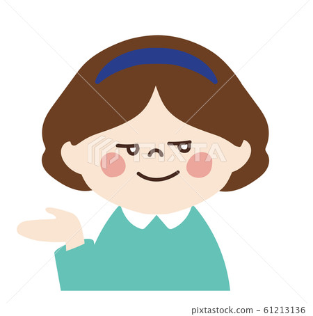 Little girl ③ (scheming face, introduction pose... - Stock Illustration ...