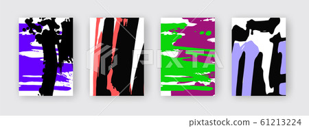 Set of ink style artistic creative universal - Stock Illustration ...