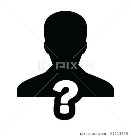 Challenge icon vector question mark with male user-插圖素材 [61215869 ...