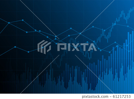 Illustration of blue financial chart with - Stock Illustration ...