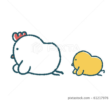 Loose chicken and chick crouch - Stock Illustration [61217976] - PIXTA
