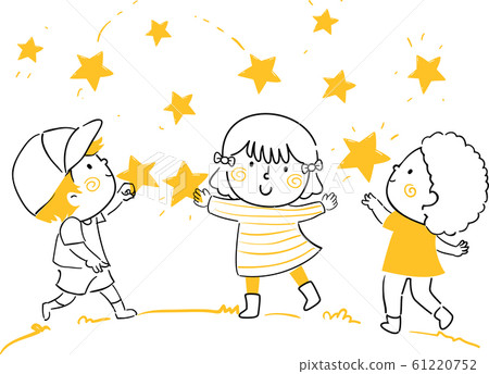Kids Catch Stars Illustration - Stock Illustration [61220752] - PIXTA