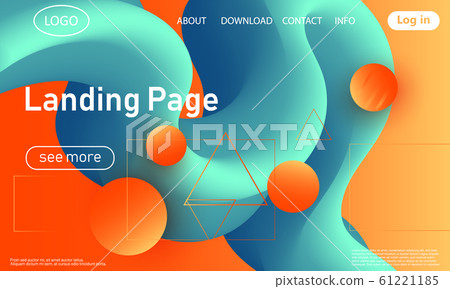 Landing page. Flow shape. Fluid background. Vector - Stock Illustration ...
