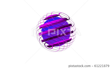 CG sphere: sphere and line extending in a belt - Stock Illustration ...