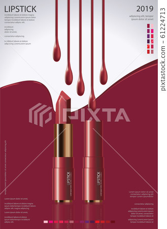Poster Template Design Cosmetic Lipstick Vector... - Stock Illustration ...