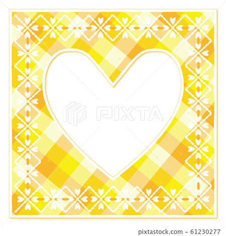Heart line and heart-shaped photo frame yellow - Stock Illustration ...