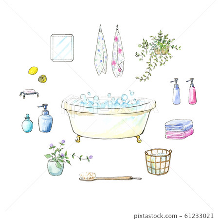 Bath time Watercolor illustration set - Stock Illustration [61233021 ...