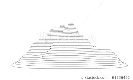 Curve lines in shape of part of mountain range - Stock Illustration ...