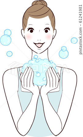 Woman with plenty of foam - Stock Illustration [61241981] - PIXTA