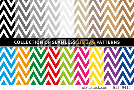 Zig Zag seamless vector patterns Set with Chevron-插圖素材 [61249413] - PIXTA圖庫
