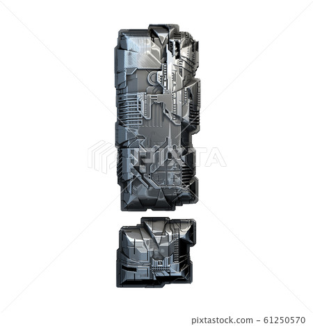 Symbol exclamation point made of metal isolated... - Stock Illustration ...
