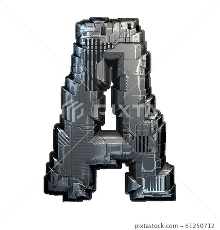 Capital letter A made of metal isolated on... - Stock Illustration ...
