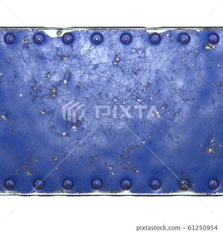 Strip of metal with rivets painted blue in the... - Stock Illustration ...