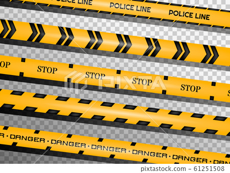 Caution lines isolated. Warning tapes. - Stock Illustration [61251508 ...