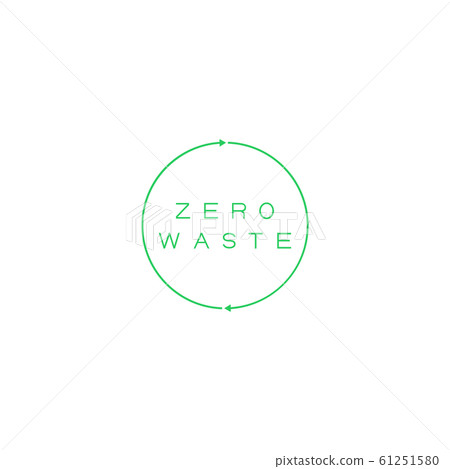 Zero waste text in recycling circle. Zero waste... - Stock Illustration ...