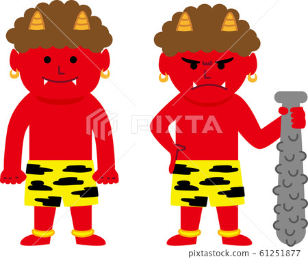 Smile and angry red demon - Stock Illustration [61251877] - PIXTA