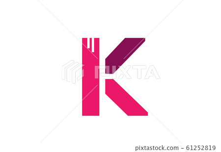pink white alphabet letter K logo design icon for - Stock Illustration ...