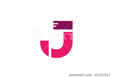 pink white alphabet letter J logo design icon for - Stock Illustration ...