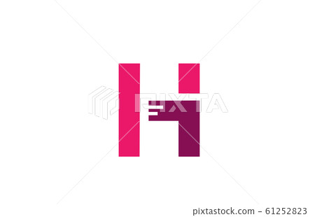 pink white alphabet letter H logo design icon for - Stock Illustration ...
