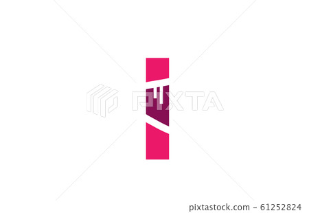 pink white alphabet letter I logo design icon for - Stock Illustration ...