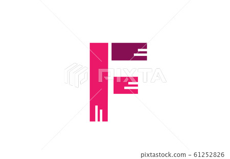 pink white alphabet letter F logo design icon for - Stock Illustration ...
