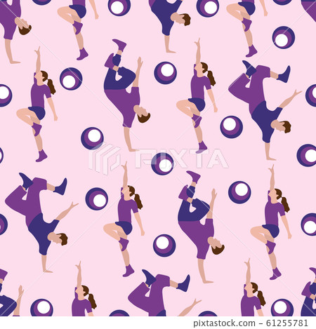 Vector seamless pattern with dancing people - Stock Illustration ...