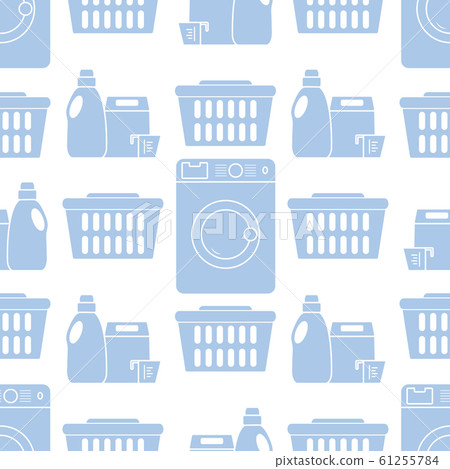 Vector Pattern Washing clothes Laundry service - Stock Illustration ...