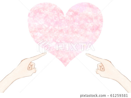 Point your finger at the pink heart - Stock Illustration [61259381] - PIXTA