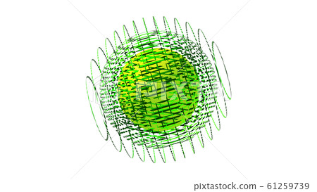 CG sphere: sphere and line extending in a belt - Stock Illustration ...