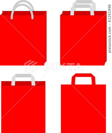 Illustration set of red paper bag - Stock Illustration [61261996] - PIXTA